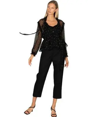 SECRET PON-PON Avelina Blouse - Black Polka Dot