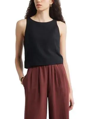 Nordstrom Sleeveless Linen Top - Black