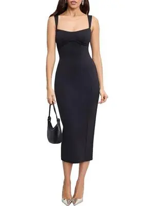 GOOD AMERICAN Sculpting Sweetheart Midi Dress