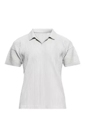 Issey Miyake Plissé-effect Polo Shirt - Grey