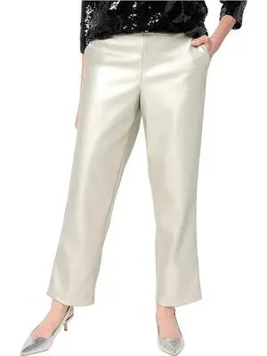 BY STACY LONDON Ankle Faux Leather Pants - One-color
