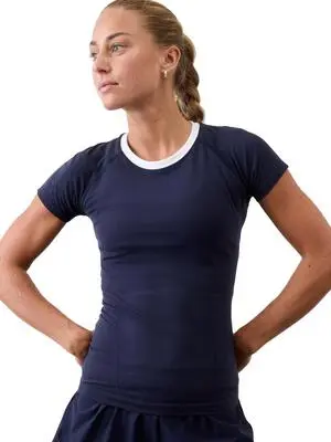Athleta Athleta Momentum Seamless Tee Navy/bright White