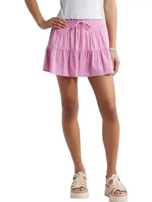 Bp. Smocked Waist Tiered Mini Skirt Pink Moonlite