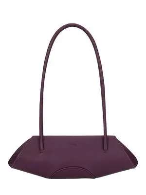BEHNO Mini Elizabeth Baguette Pebble Leather Shoulder Bag - Cherry