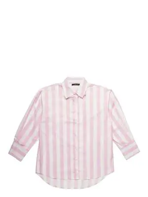 Deluc Vincenzo Stripe Cotton Button-Up Shirt Striped Pink