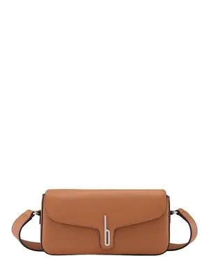 BEHNO Claudia Pebble Leather Crossbody Bag - Clay