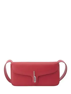 BEHNO Claudia Pebble Leather Crossbody Bag Mulberry
