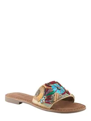 SPRING STEP SHOES Sugarplum Slide Sandal Blue Multi