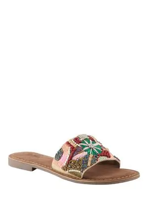 SPRING STEP SHOES Sugarplum Slide Sandal Green Multi