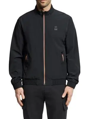 Psycho Bunny Woven Stretch Nylon Jacket - Black