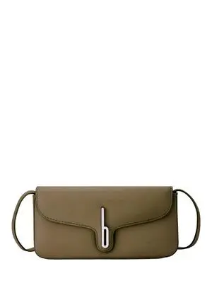 BEHNO Mini Claudia Pebble Leather Crossbody Bag - Wood