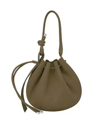 BEHNO Medium Ina Pebble Leather Shoulder Bag - Palm