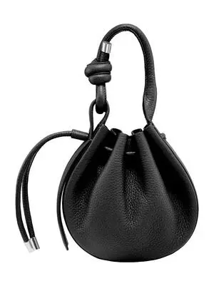 BEHNO Mini Ina Pebble Leather Crossbody Bag Black