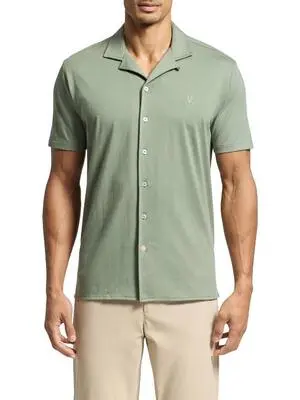 Psycho Bunny Bryan Pima Cotton Blend Camp Shirt - Sea Spray