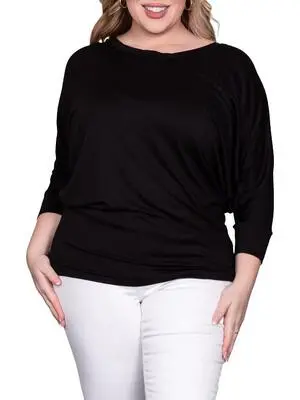 STANDARDS & PRACTICES Dolman Sleeve Stretch Modal Top - Black
