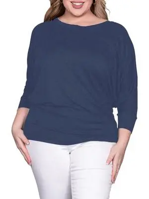 STANDARDS & PRACTICES Dolman Sleeve Stretch Modal Top - Navy