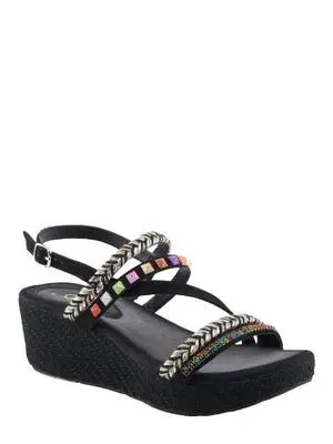 SPRING STEP SHOES Hugbug Wedge Sandal - Black Multi