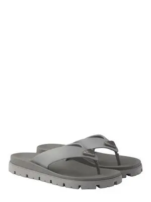Prada Rubber Thong Sandals - Steel Gray