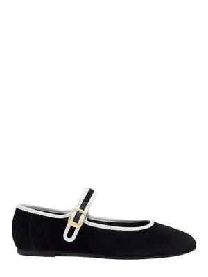 REFORMATION Tilly Ballet Flat Black