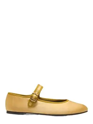 REFORMATION Tilly Ballet Flat Lemon Custard Satin