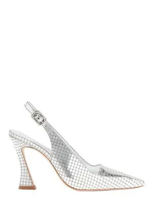 REFORMATION Nour Heeled Slingback Metallic Disco
