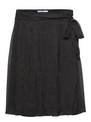Prada Pleated Chiffon Skirt - Nero