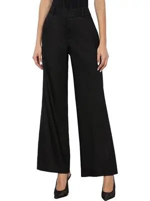Alice + Olivia Quinn Linen Kick Flare Pant - Black