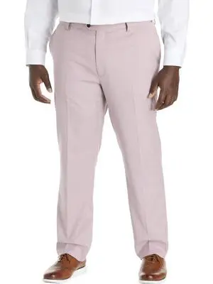OAK HILL BY DXL Textured Waist-relaxer Dress Pants - Dusty Rose