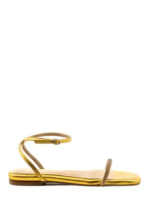 ANDREA GOMEZ Brook Flat Sandal - Metallic Gold