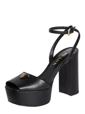 Prada Logo Platform Sandal - Nero