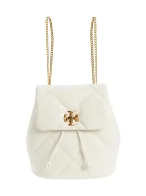 Tory Burch Small Kira Diamond Quilted Leather Backpack Warm White