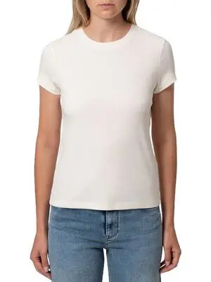 MAVI Tencel® Lyocell Blend Rib T-shirt - Coconut Milk