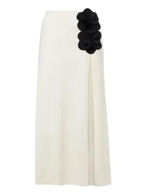 KARLA COLLETTO Tess Floral-appliqué Midi Skirt - White