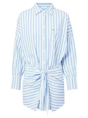 Melissa Odabash Sara Striped Shirt Dress - Blue