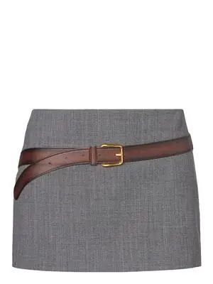 Prada Appliqué Mini Skirt - Grey