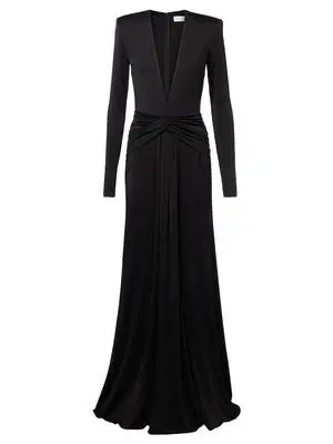THE NEW ARRIVALS ILKYAZ OZEL Jersey Gown - Black