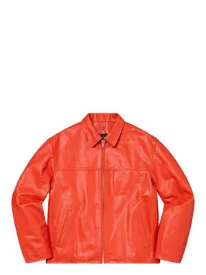 Supreme X Yohji Yamamoto Leather Work Jacket - Orange
