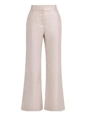 TOCCIN Gaia Metallic Flare Trousers - Rose