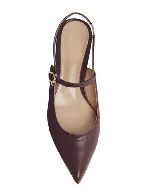 GIANVITO ROSSI Calfskin Mary Jane Slingback Pumps - Black
