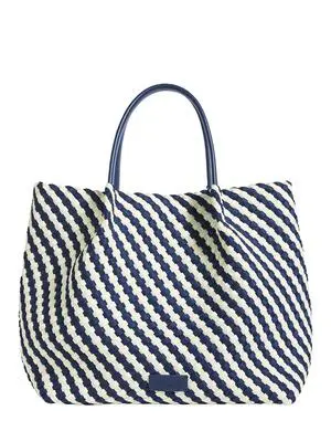 Harrods Neoprene Woven East-West Tote Bag Navy