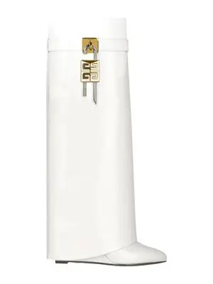 Givenchy Leather Shark Lock Knee-High Boots 90 White