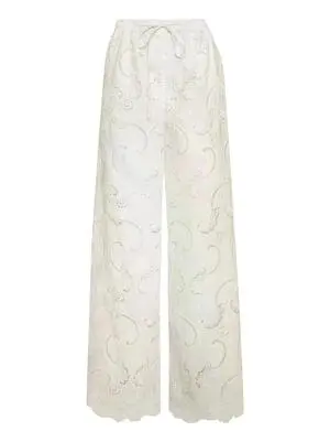OSCAR DE LA RENTA Guipure Lace Trousers