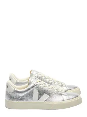 VEJA Campo ChromeFree Leather Sneakers Silver_white