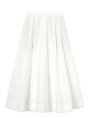 RÓHE Ladder-Embroidered Poplin Skirt