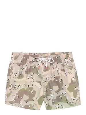 Sundek Camouflage-print Swim Shorts - Green