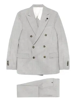 LARDINI Mélange-effect Suit - Grey