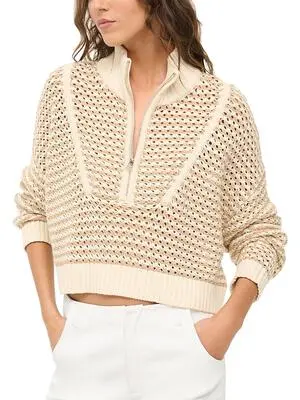 Staud Hampton Cropped Pullover Breeze Creme