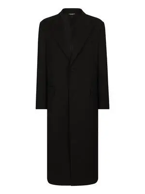 DOLCE & GABBANA Single-Breasted Double-Face Stretch Wool Coat