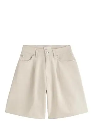 Cos Wide-Leg Denim Shorts White