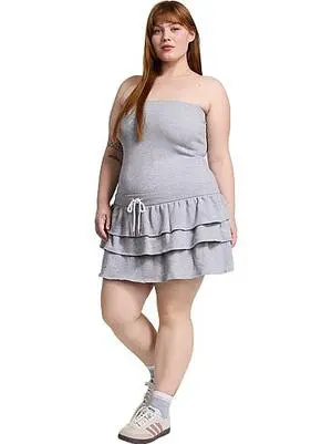 Pink Campus Terry™ Strapless Mini Dress Grey